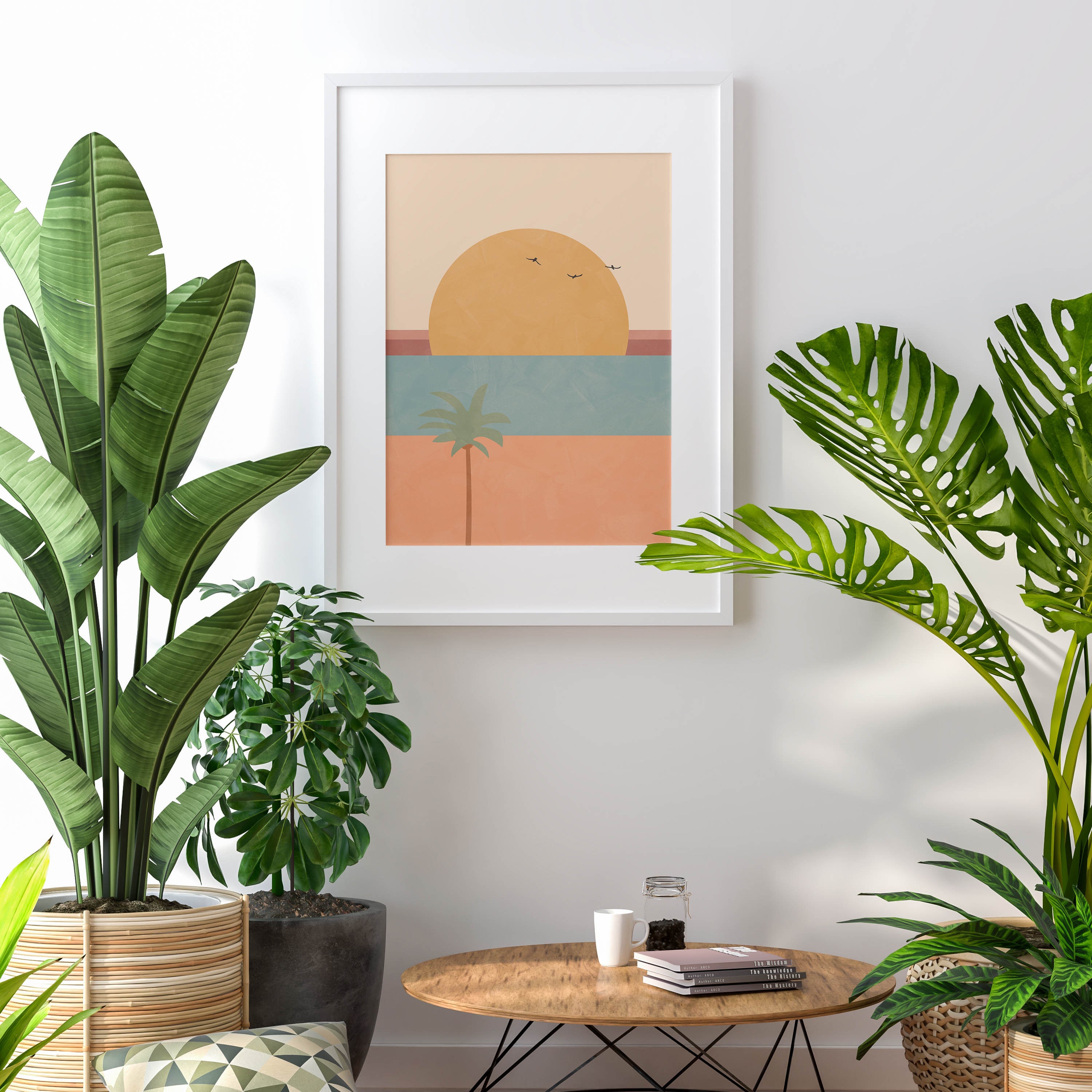 Boho Beach Sunset, Boho Sun Wall Art, Boho Beach Wall Art, Boho Beach ...