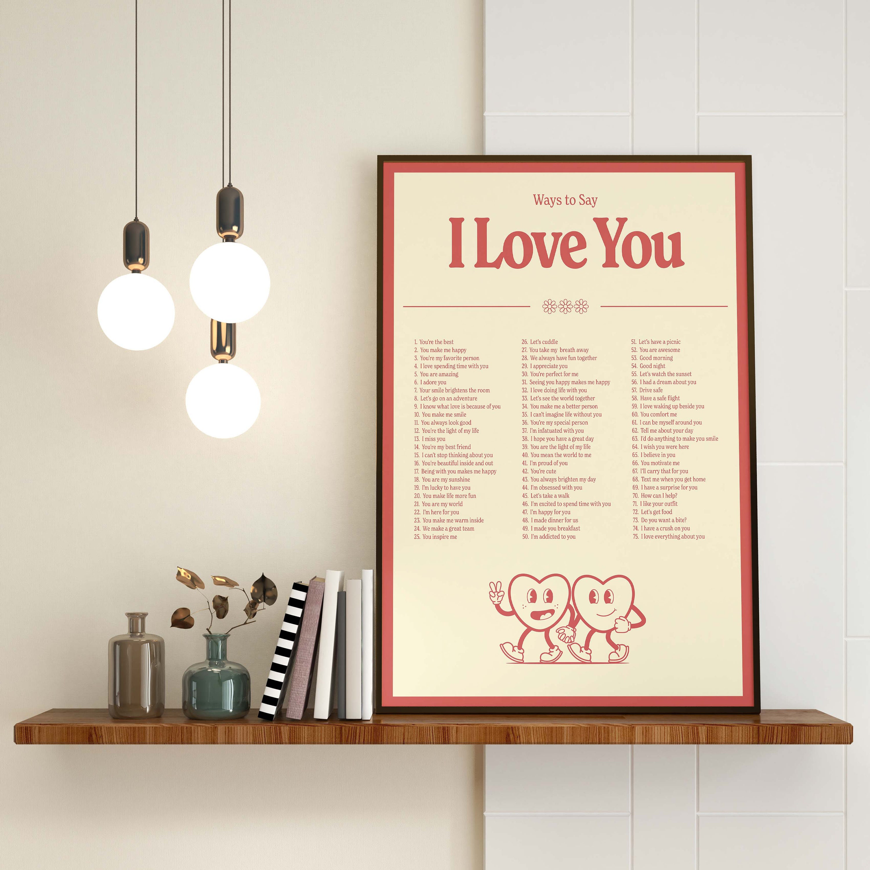 I Love You Wall Print, Retro Art Print, Large Printable Art ...