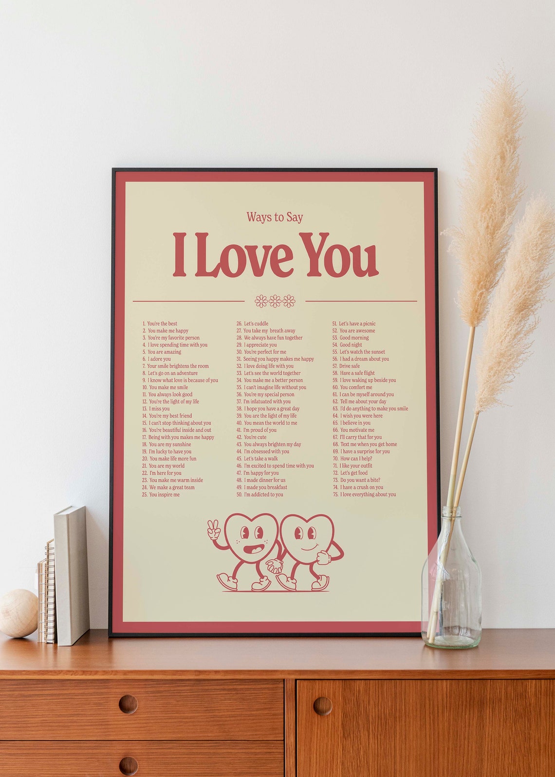 I Love You Wall Print, Retro Art Print, Large Printable Art ...