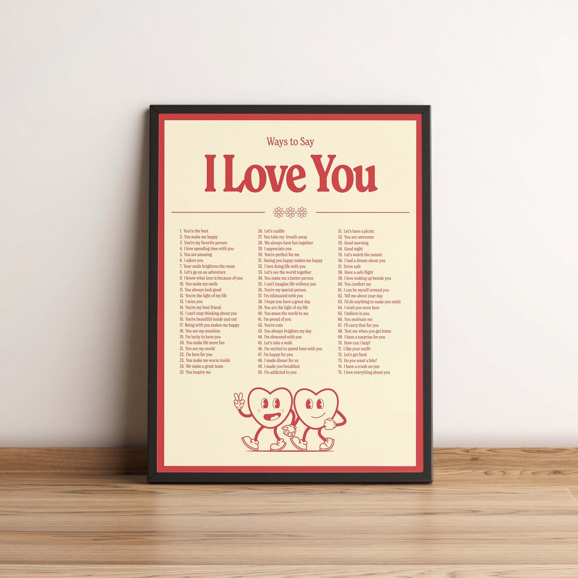 I Love You Wall Print, Retro Art Print, Large Printable Art ...
