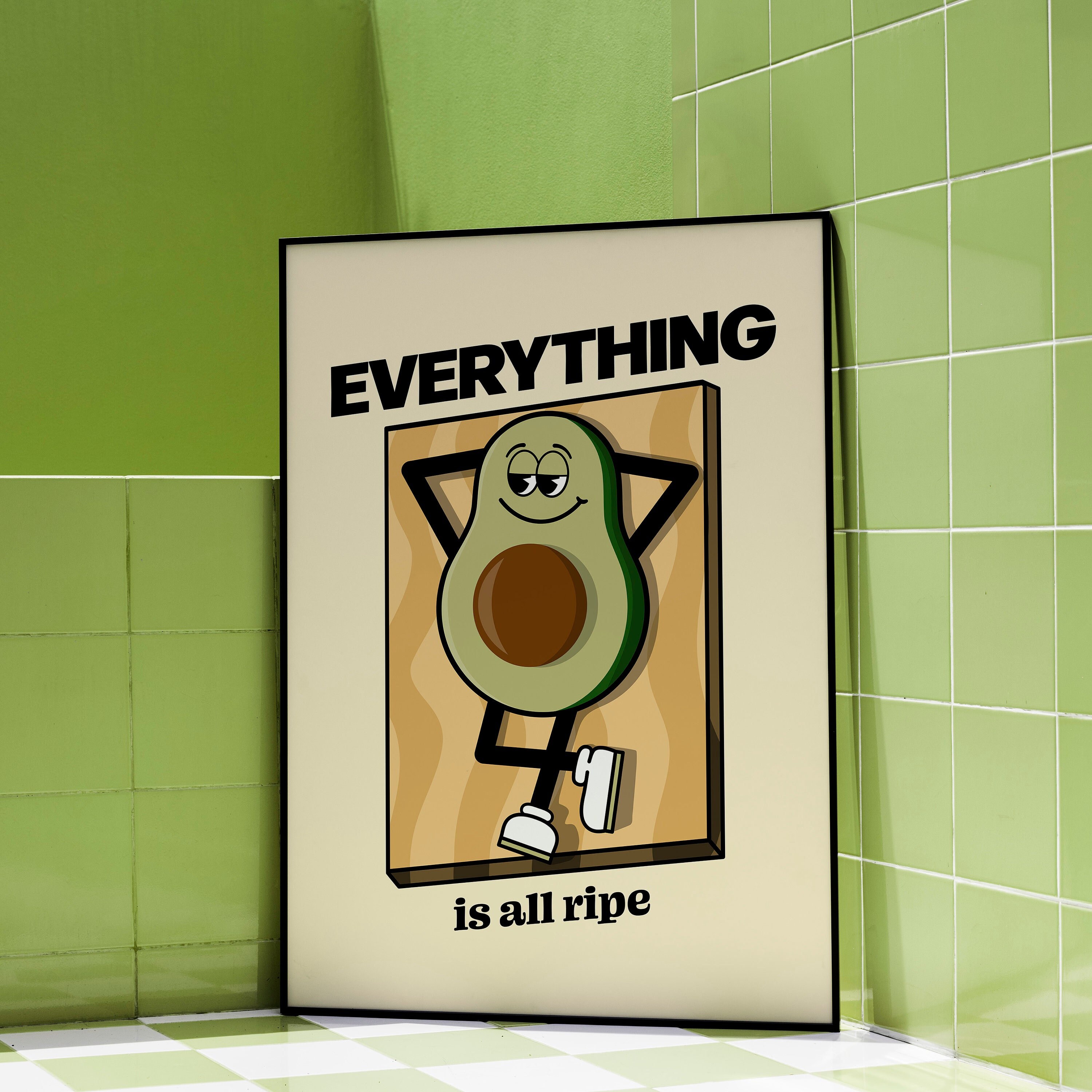 Retro Character Wall Art Retro Avocado Wall Art Retro - Etsy