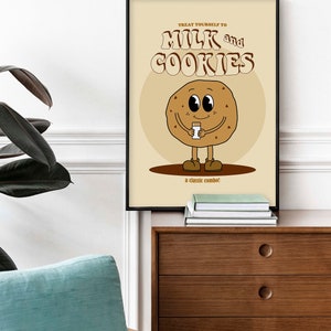 Retro Cookie Poster, Retro Character Wall Print, Retro Food Poster ...