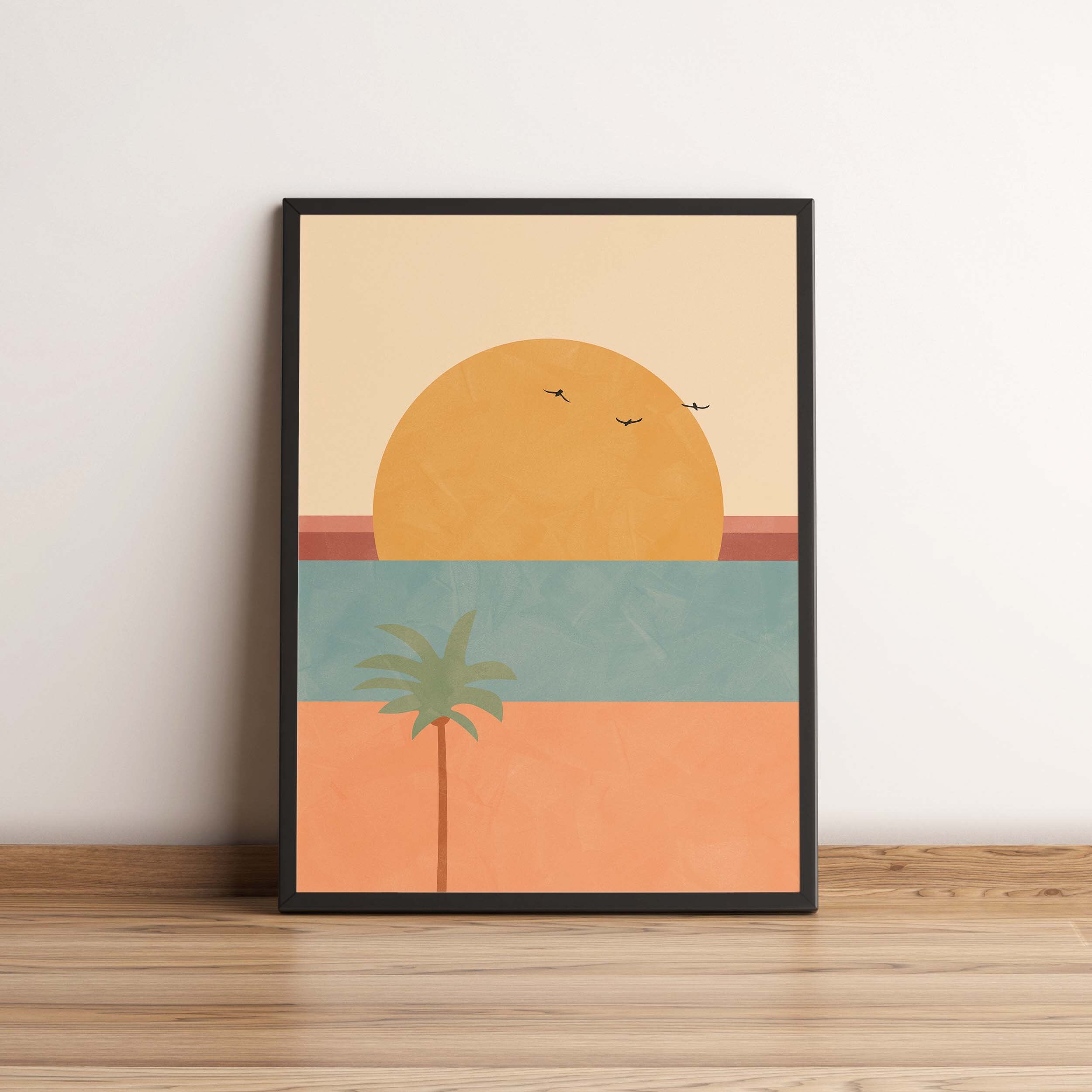 Boho Beach Sunset, Boho Sun Wall Art, Boho Beach Wall Art, Boho Beach ...