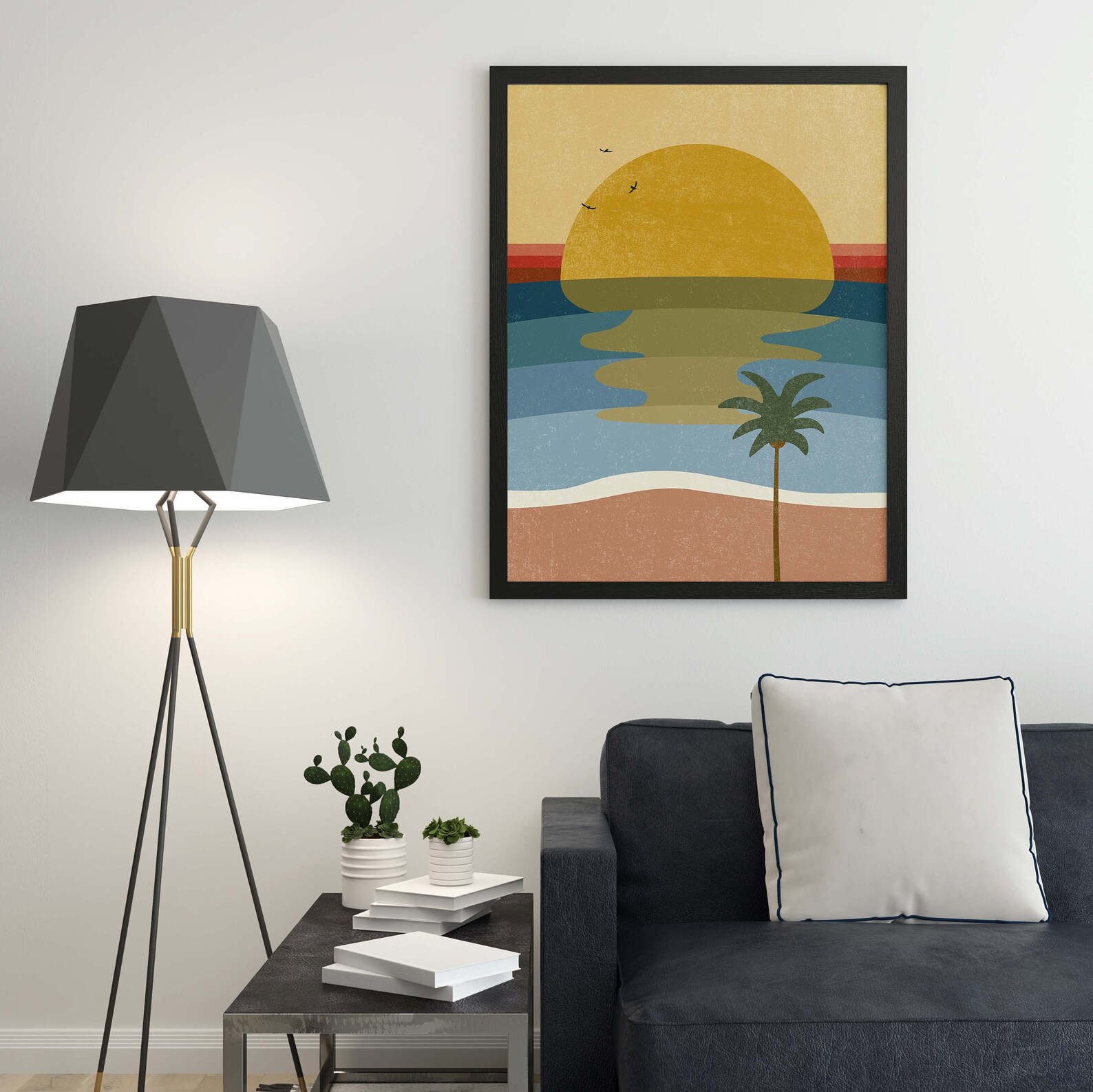 Boho Beach Sunset, Boho Tropical Print, Boho Wall Decor, Palm Tree Wall ...