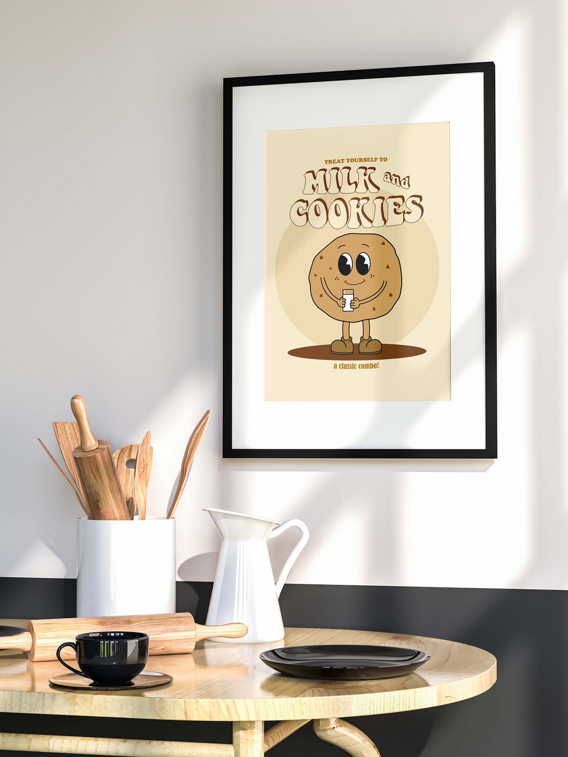 Retro Cookie Poster Retro Character Wall Print Retro Food - Etsy