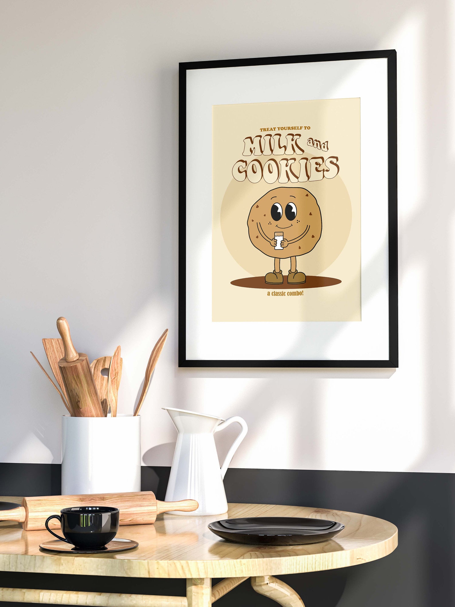 Retro Cookie Poster, Retro Character Wall Print, Retro Food Poster ...