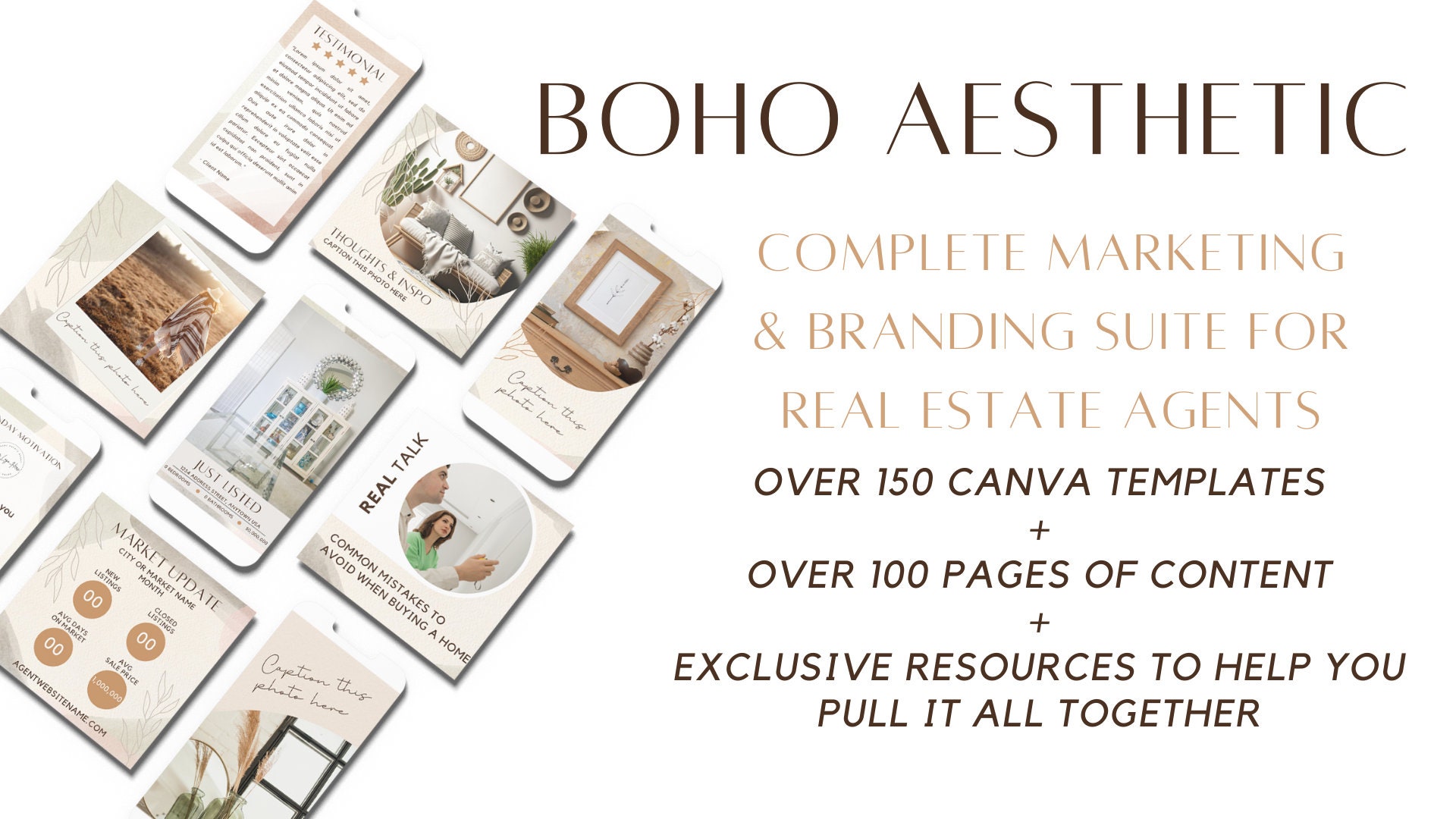 Boho Aesthetic Complete Agent Branding & Marketing Suite - Etsy