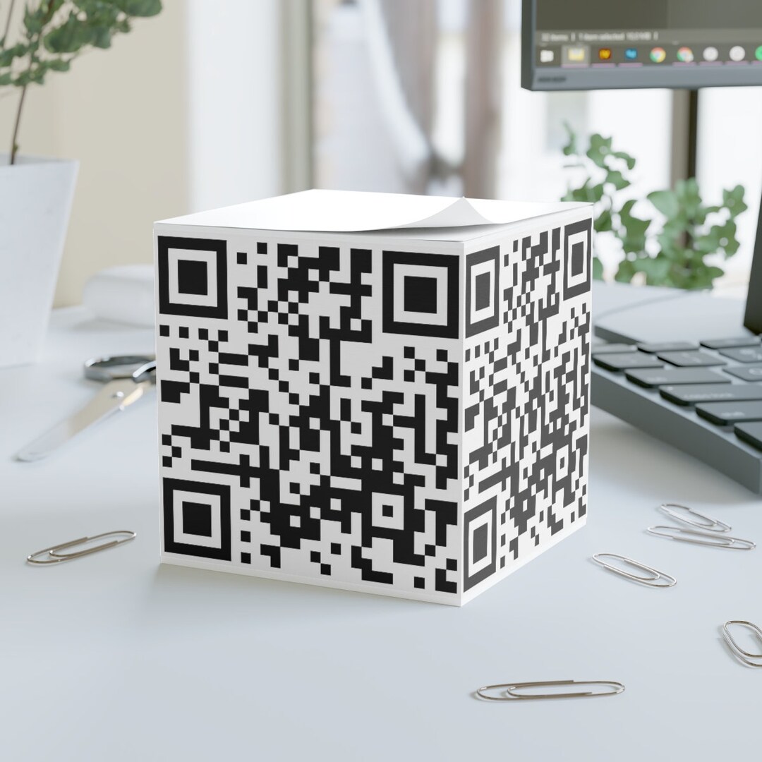 Rick Roll Rickroll QR Code Astley Sticky Note Cube Never Gonna Give You ...