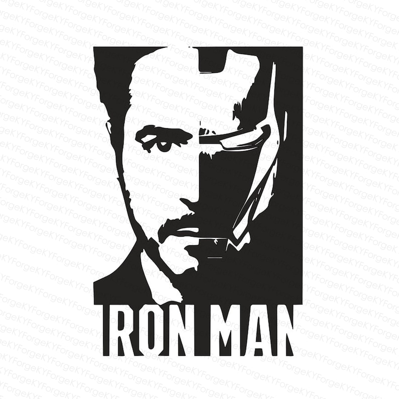 Iron Man Marvel Avengers Face Tony Stark Digital Files in SVG, AI, PDF ...