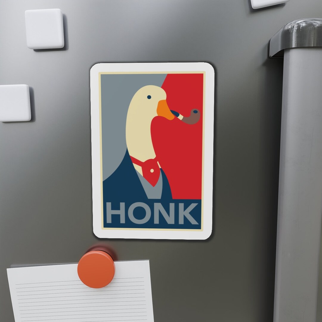 Untitled Goose Game Honk Cartoon Drawing Art Deco Funny Kiss-cut Magnet ...