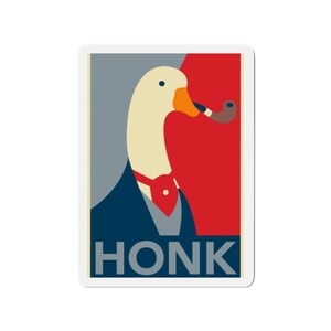 Untitled Goose Game Honk Cartoon Drawing Art Deco Funny Kiss-cut Magnet ...