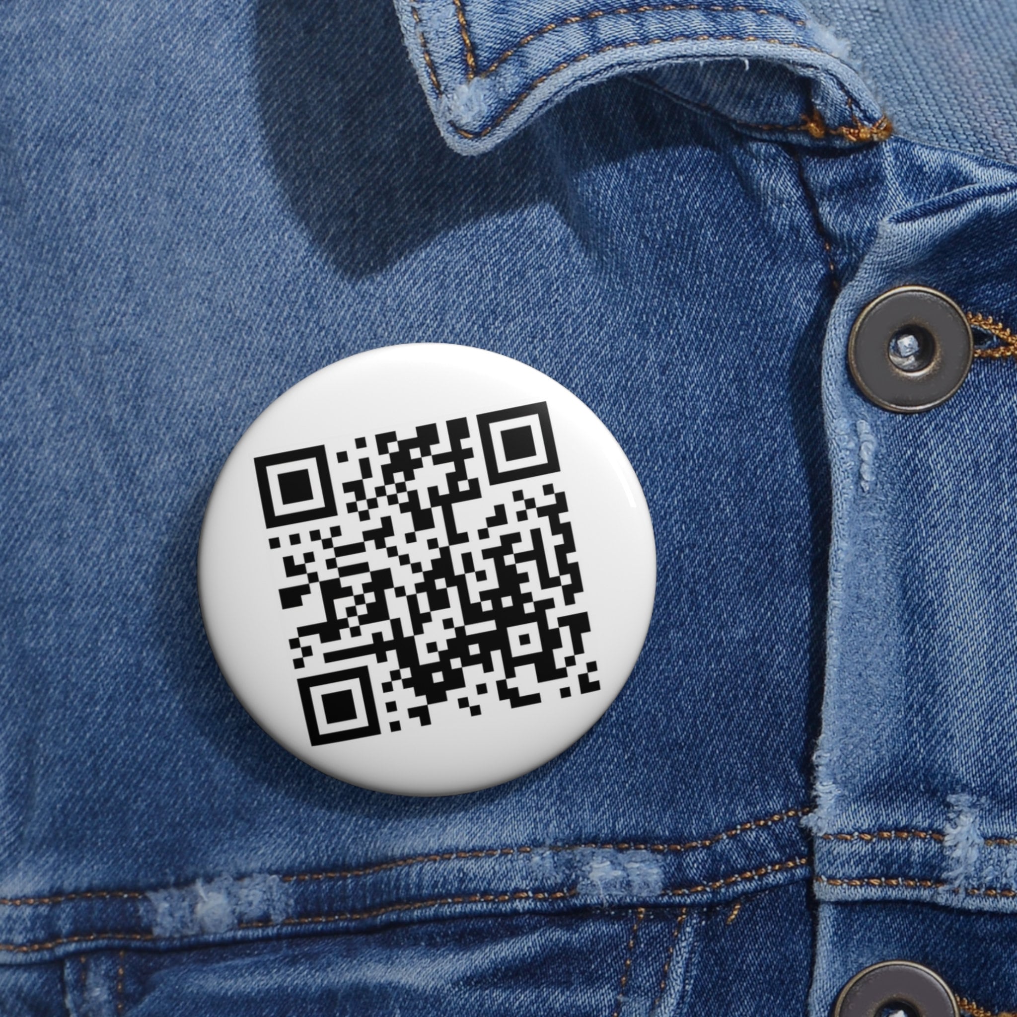 Rickroll Rick Roll QR Code Pin on Button / Astley Never Gonna - Etsy