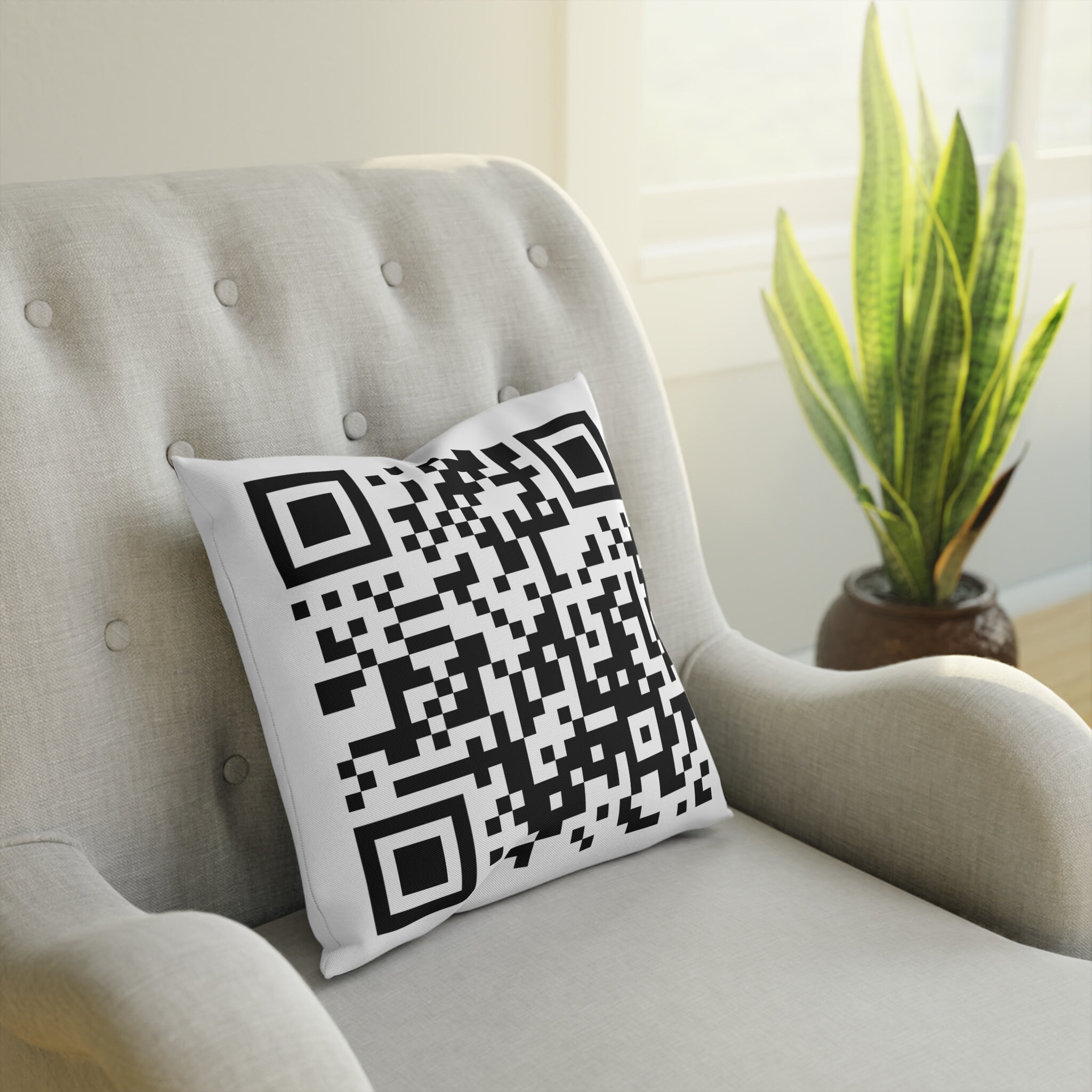 Rickroll Rick Roll QR Code Pillow Cushion Astley Never Gonna Let You Down - Etsy