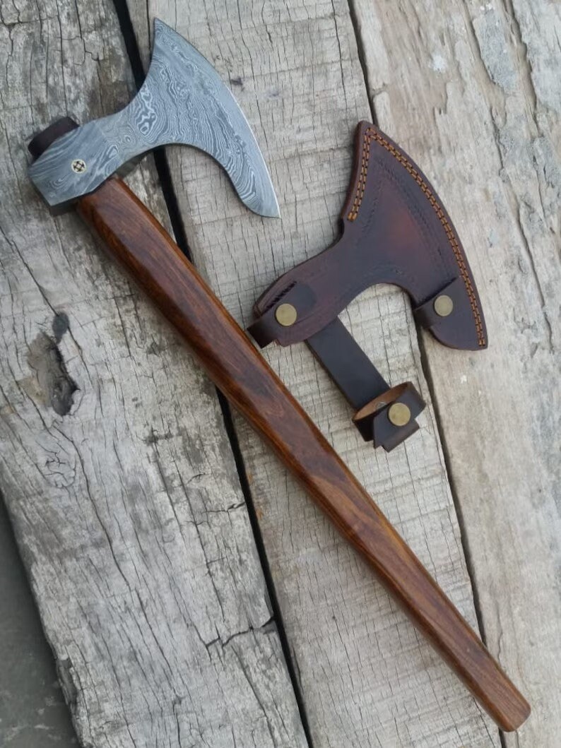 Handmade Viking Ragnar Battle Axe Damascus Steel Axe Tomahawk Axe, Personalized Gift, Gift for ...