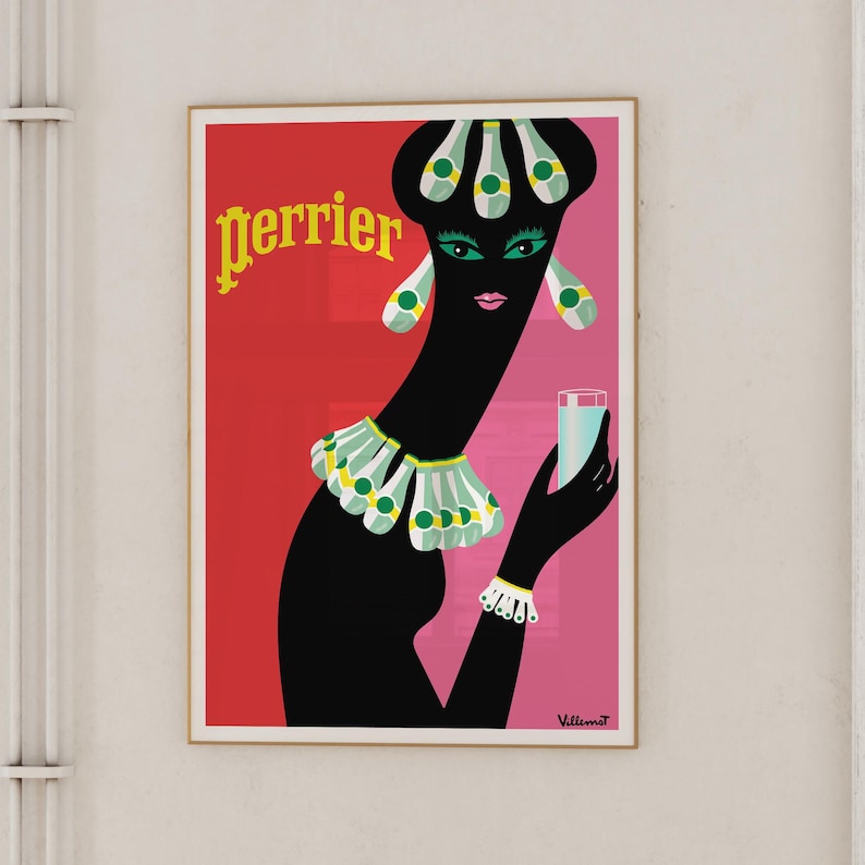 Perrier Lady Vintage Advertising Poster 1980s - Etsy