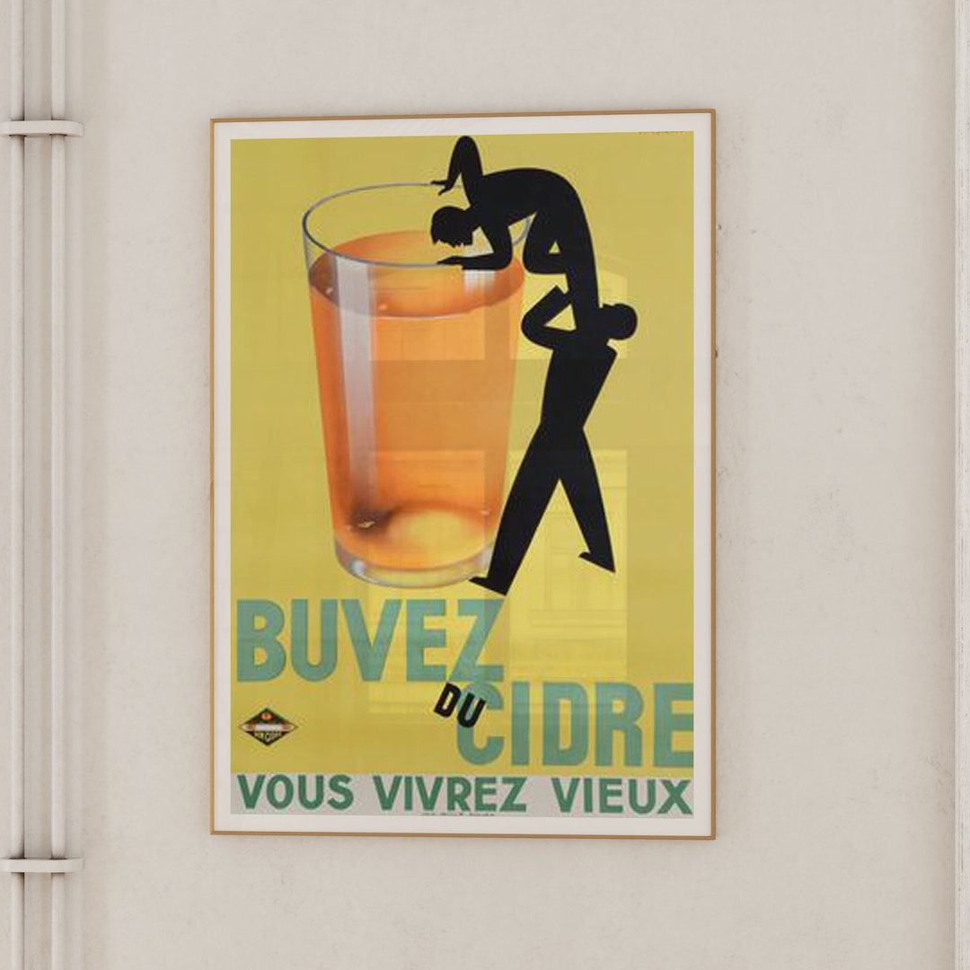 Buvez Cidre Vintage Advertising Poster 1920s - Etsy