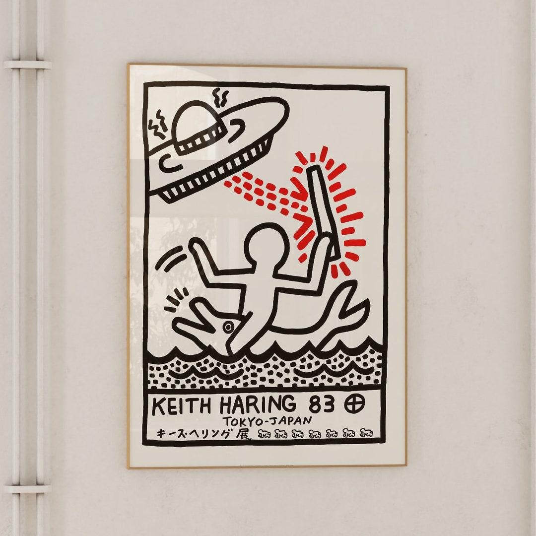 Aliens Keith Haring Vintage Art Poster 1990s - Etsy
