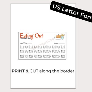 Eating Out Savings Challenge, Savings Tracker Printable, Money Saving ...