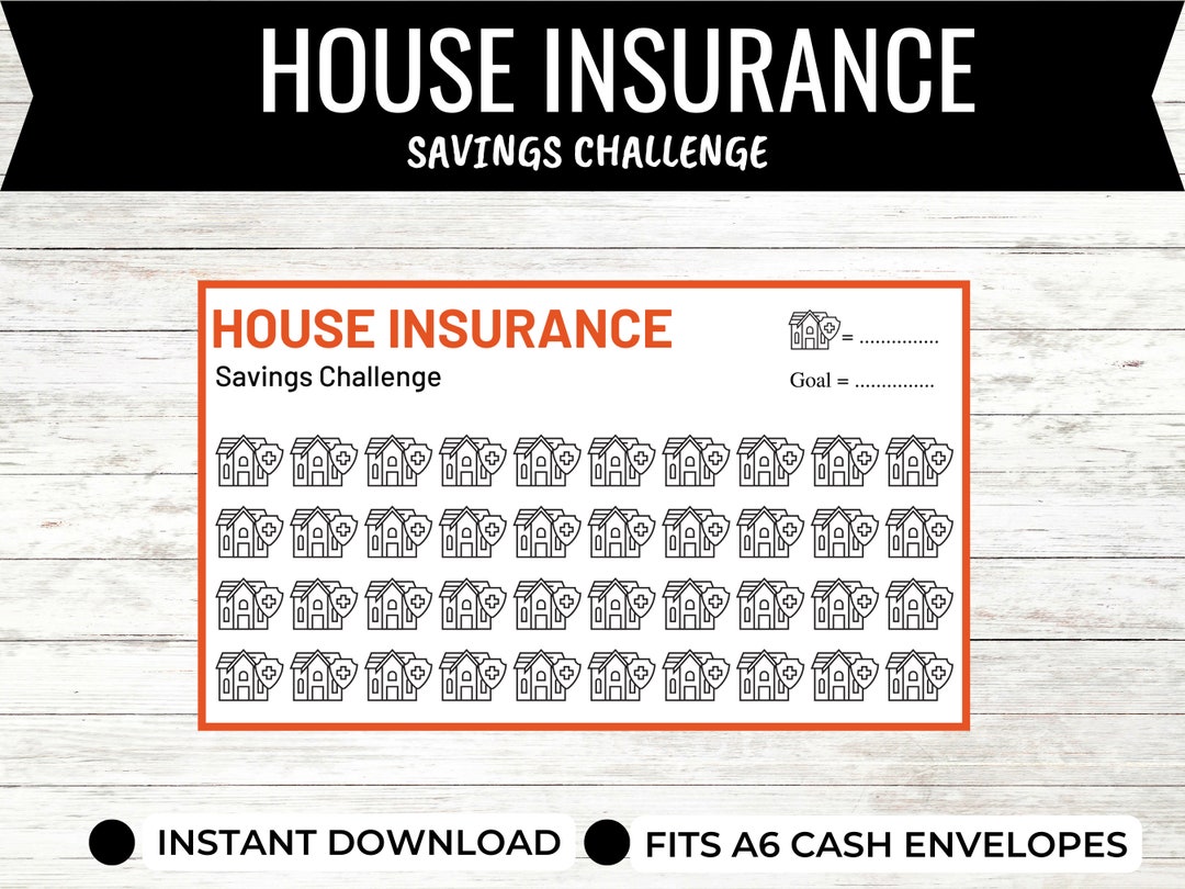 House Insurance Savings Tracker, Mini Savings Challenge Printable ...