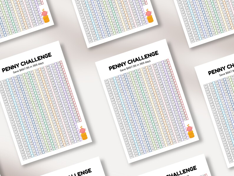 Penny Challenge 365 Penny Savings Challenge 1p Challenge - Etsy