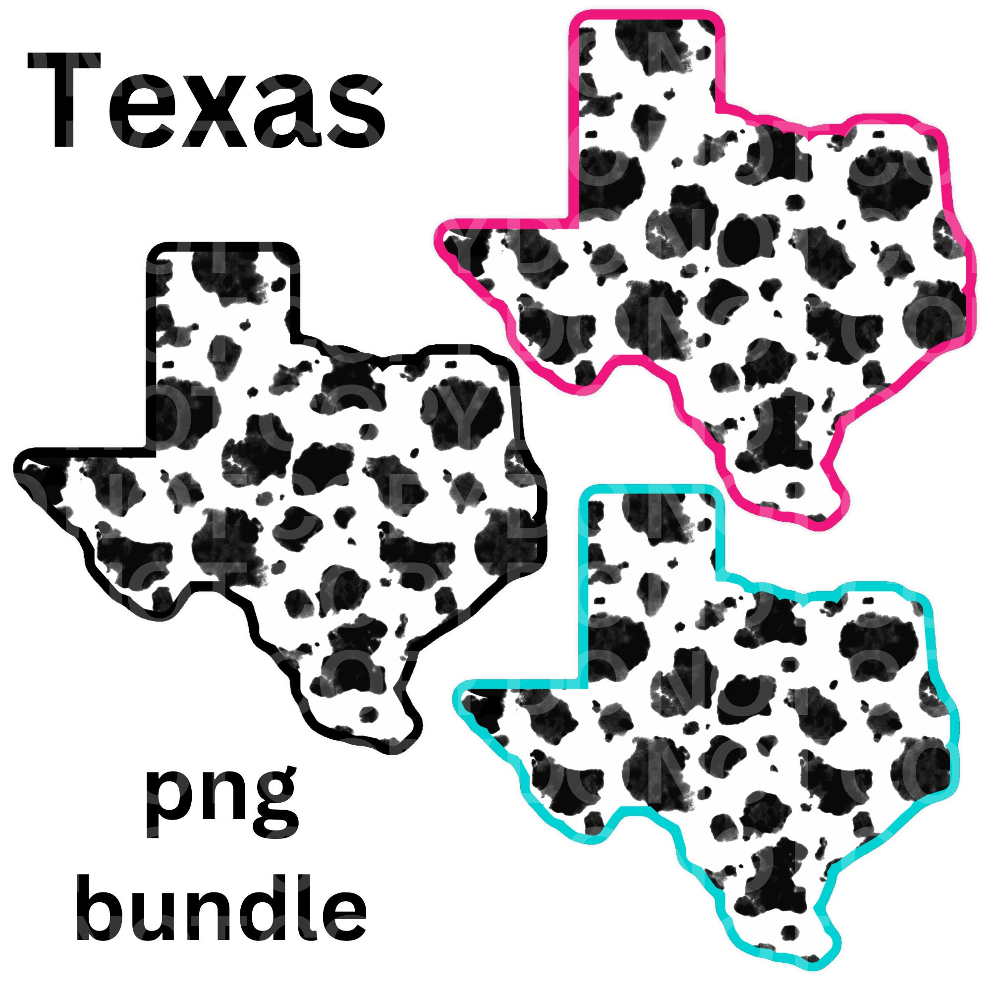 Texas Cow Print Digital Png for Sublimation and Dtf Printing. Instant ...