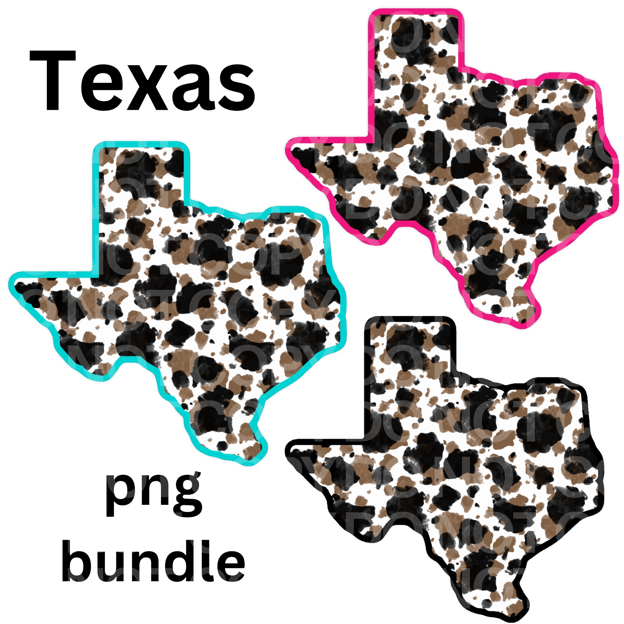 Texas Cow Print Digital Png for Sublimation and Dtf Printing. Instant ...