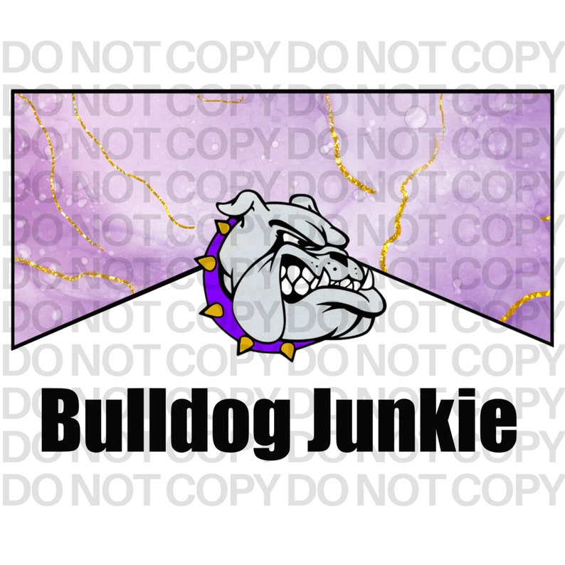 Bulldog Junkie Purple and Gold Png Download. Sublimation Instant ...