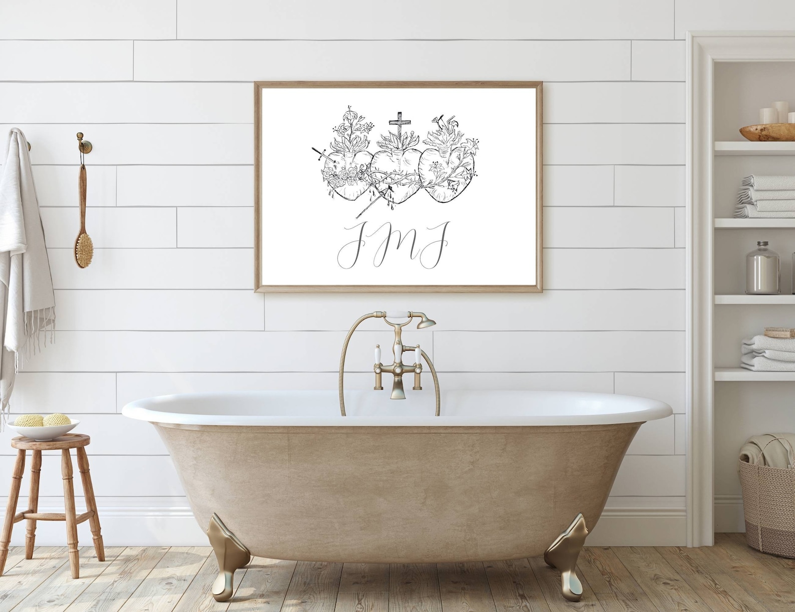 Jesus, Mary, and Joseph JMJ Holy Family Hearts Printable Religious Home ...