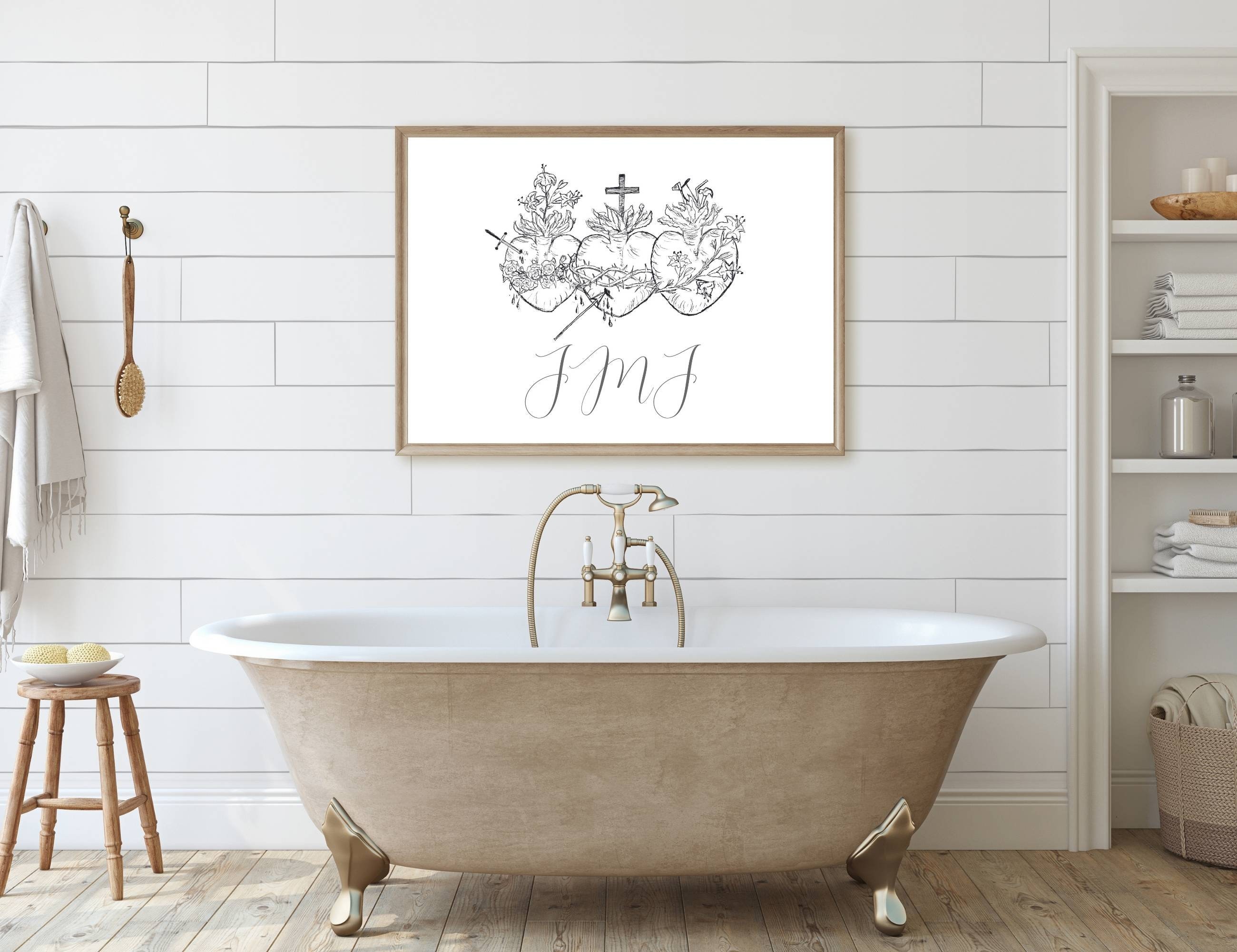 Jesus, Mary, and Joseph JMJ Holy Family Hearts Printable Religious Home ...