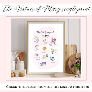 The Virtues of Mary WHOLE COLLECTION | Marian Printable Garden Art ...