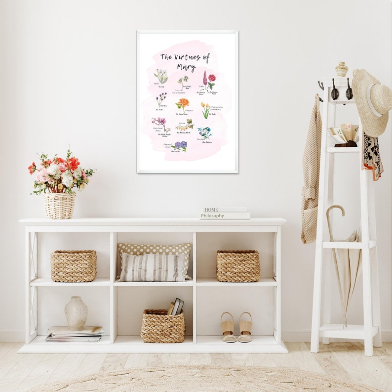 Mary's Virtues | Catholic Art Print | Catholic Gifts for Women ...