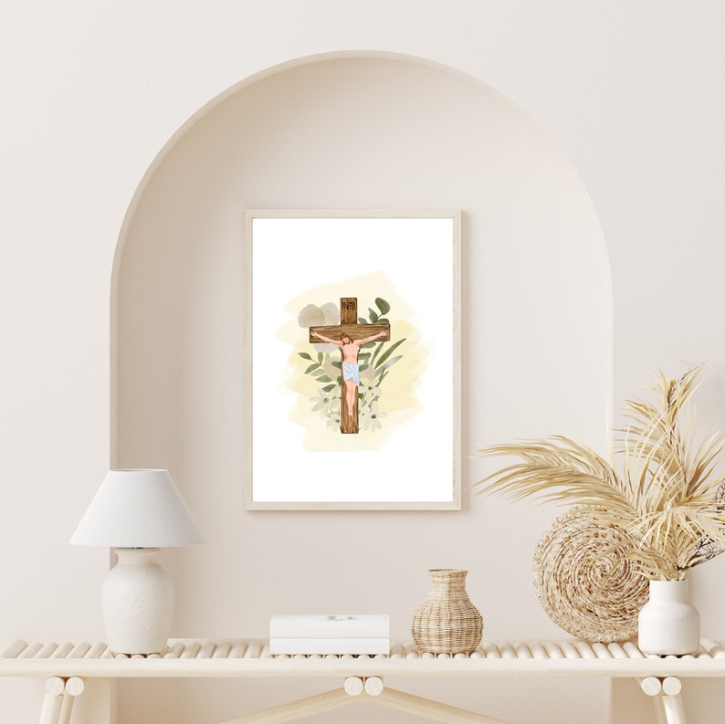Jesus Christ Watercolor Crucifix | Catholic Wall Art & Gifts | Jesus ...