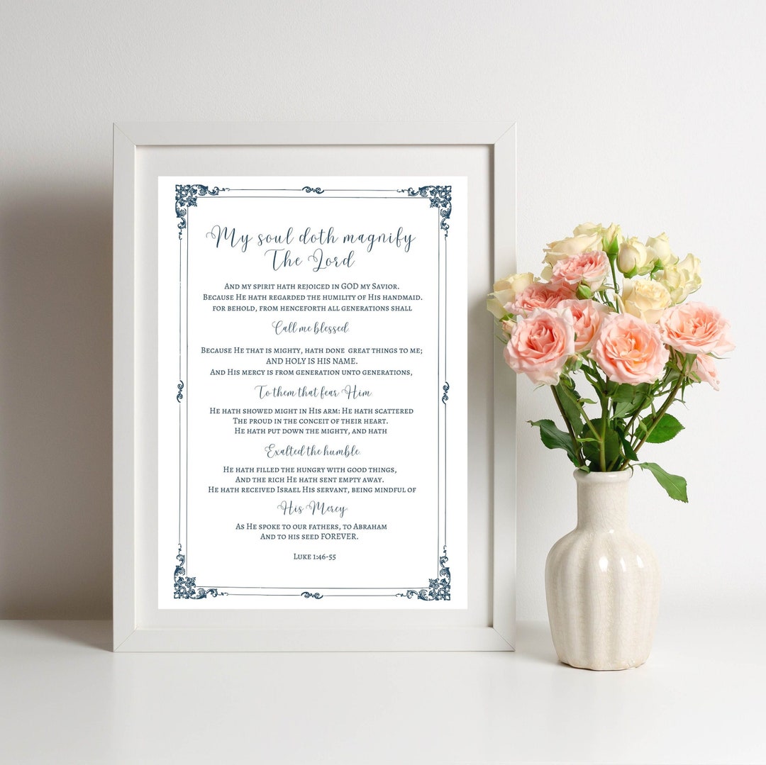 Magnificat Print | Catholic Printable Bible Verse Quote | Religious Art ...