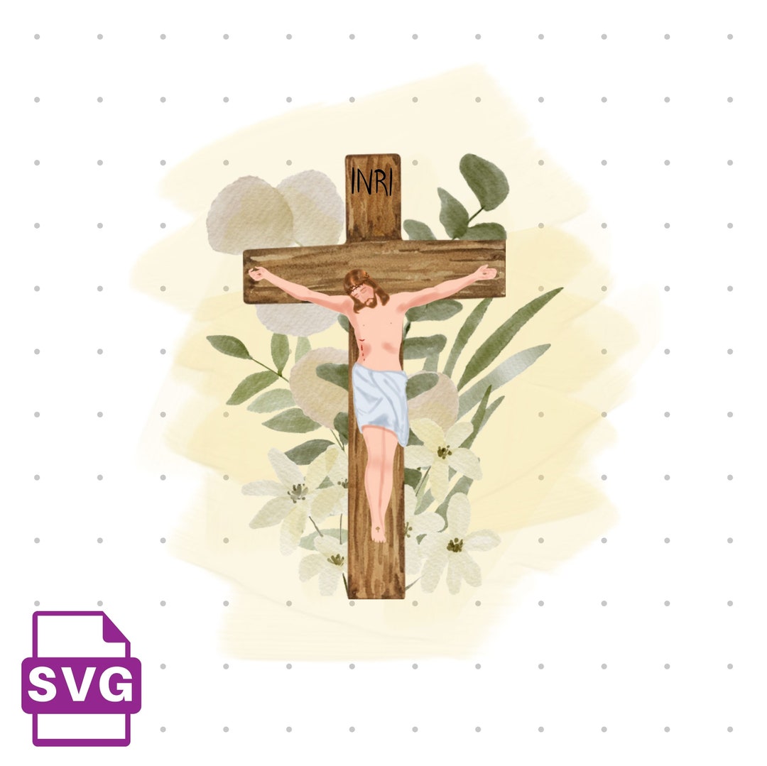 Jesus Christ Watercolor Crucifix SVG | Digital File | Catholic Wall Art ...