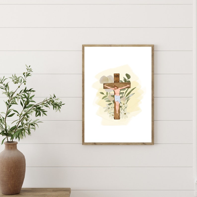 Jesus Christ Watercolor Crucifix | Catholic Wall Art & Gifts | Jesus ...