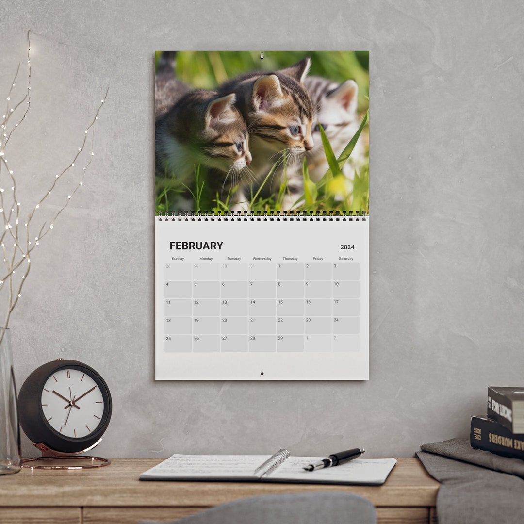 Cute Kitten Calendar 2024 Adorable Kitten Photo Calender - Etsy