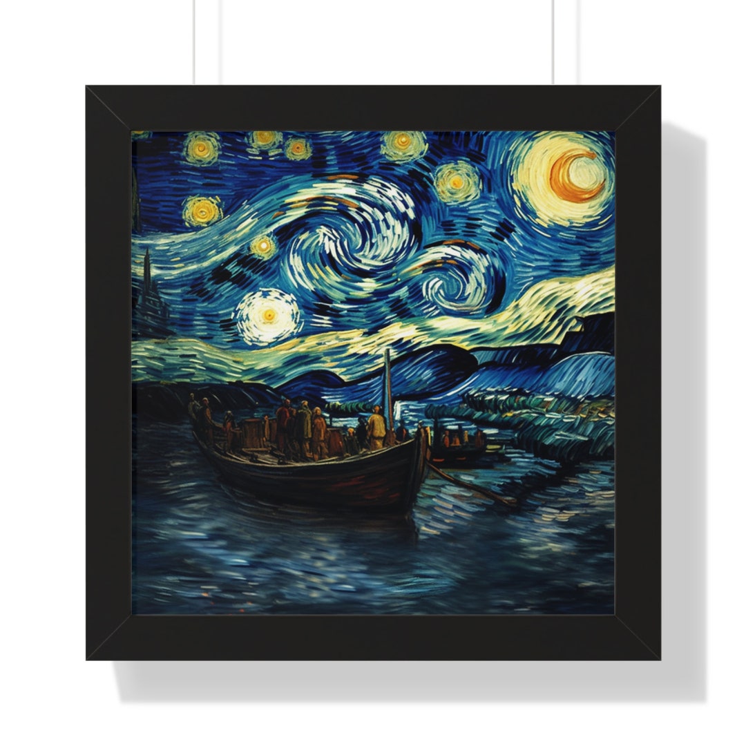 Starry Night Style Wall Art Remake Van Gogh Style Painting - Etsy