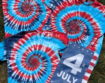 Amerian Flag Tie Dye Tee Shirt Red/white/blue USA Liberty - Etsy