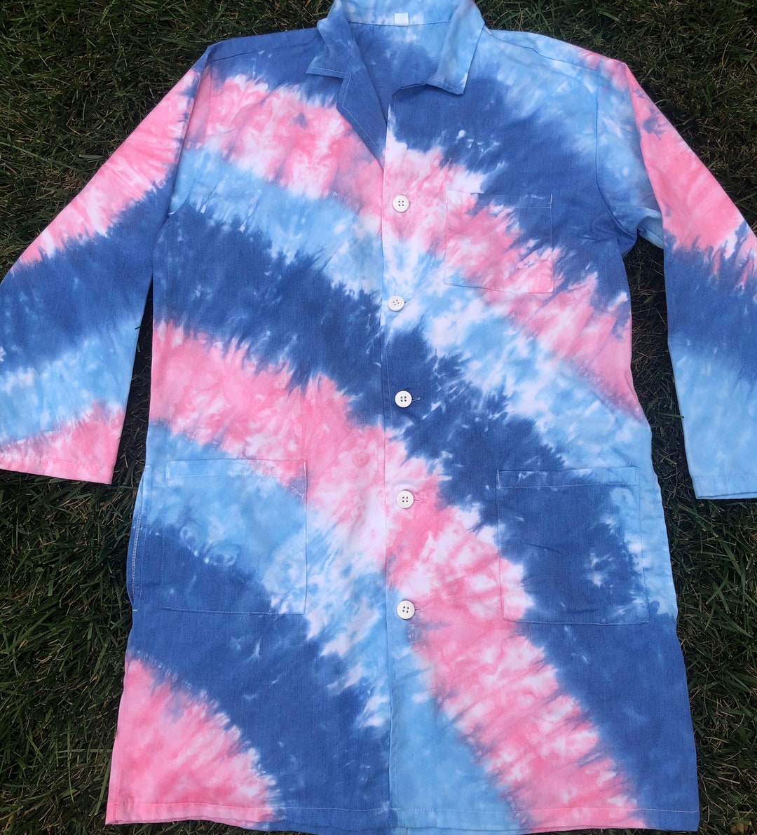Tie Dye Lab Coat Pink and Blue - Etsy