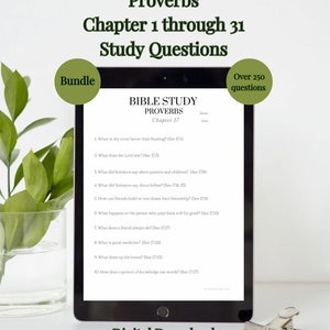 Bible Study Printable / Proverbs Bundle 1 to 31 / Chapter Summary ...