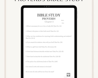 Proverbs Chapter 1 Worksheet - Etsy