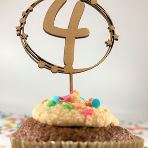 Wooden Cupcake Topper, Muffin, Children's Birthday, Table Decoration ...