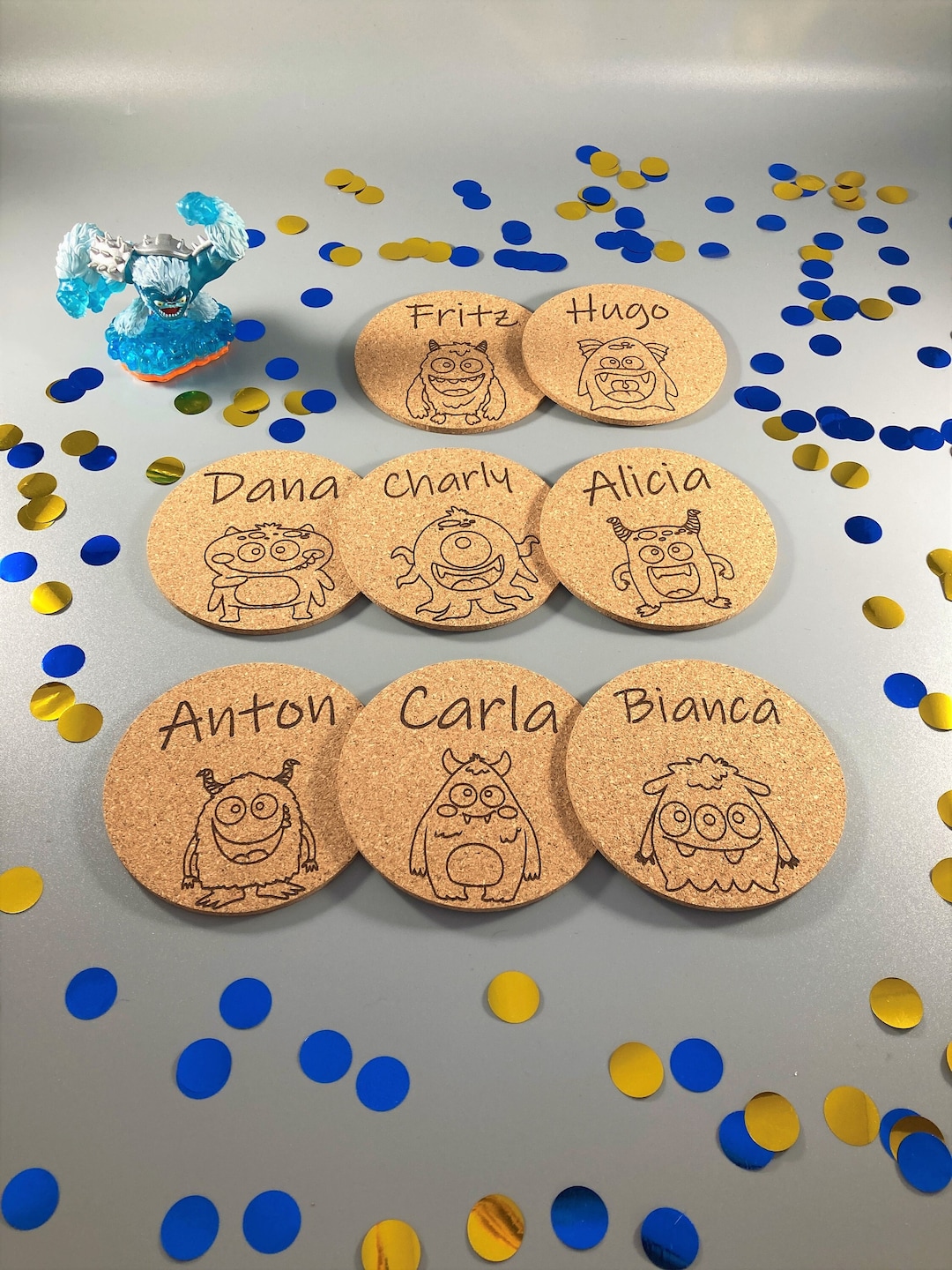 Personalized Cork Coasters, Glass Coasters, Children's Names, Birthdays ...