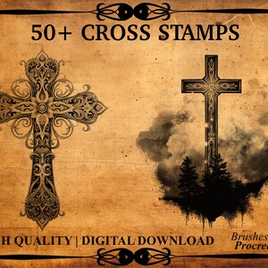 50+ Cross Procreate Brush Stamps - Etsy