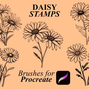 60 Digital Daisy Stamps for Procreate - Etsy