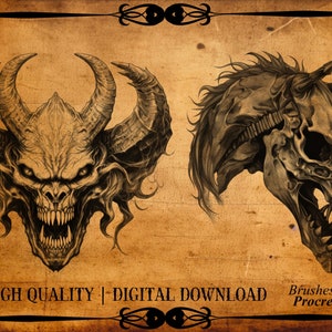 45+ Dark Art Horror Procreate Stamps - Etsy