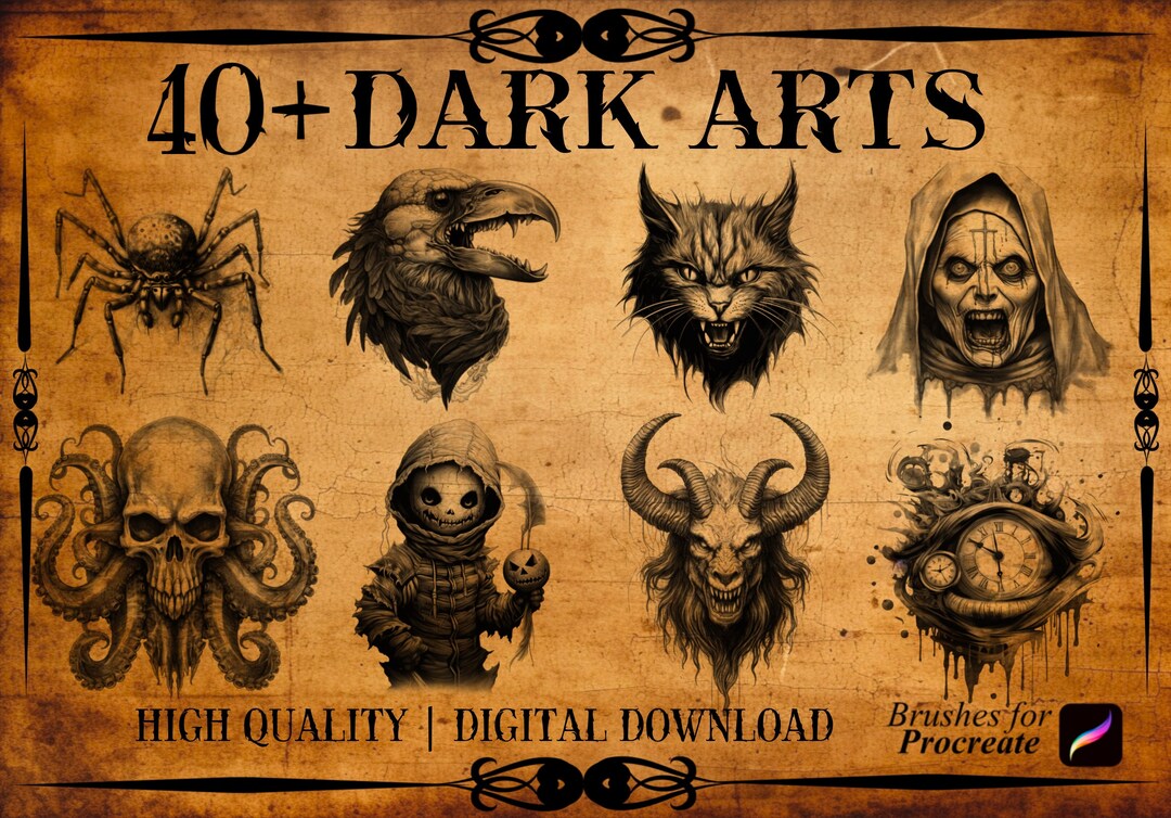 45+ Dark Art Horror Procreate Stamps - Etsy