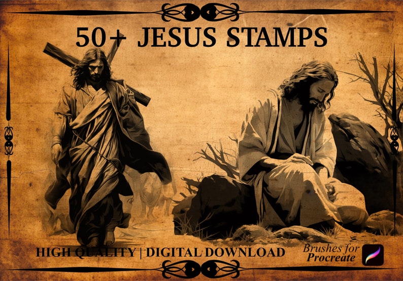 50+ Jesus Christ Procreate Brush Stamps - Etsy