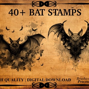 40+ Bat Procreate Brush Stamps - Etsy