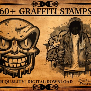 60+ Graffiti Style Procreate Brush Stamps - Etsy